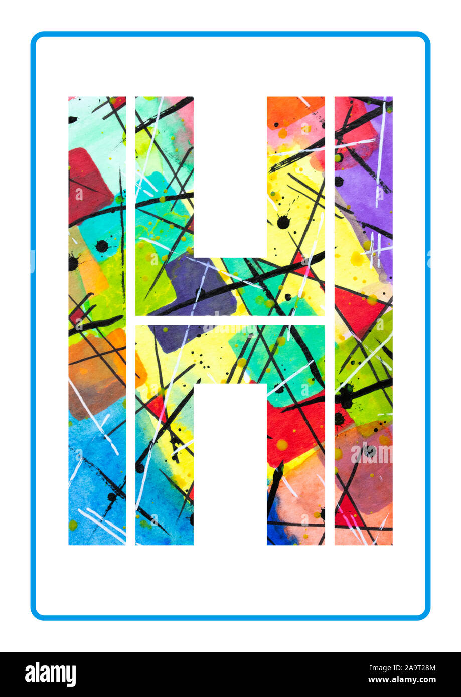 Abstract Painting Watercolor Typography Letter H Stock Photo - Alamy