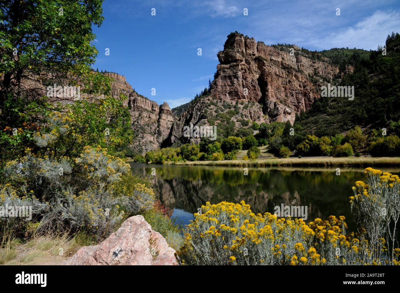 The Colorado River at Glenwood Canyon near the start of the famous ...