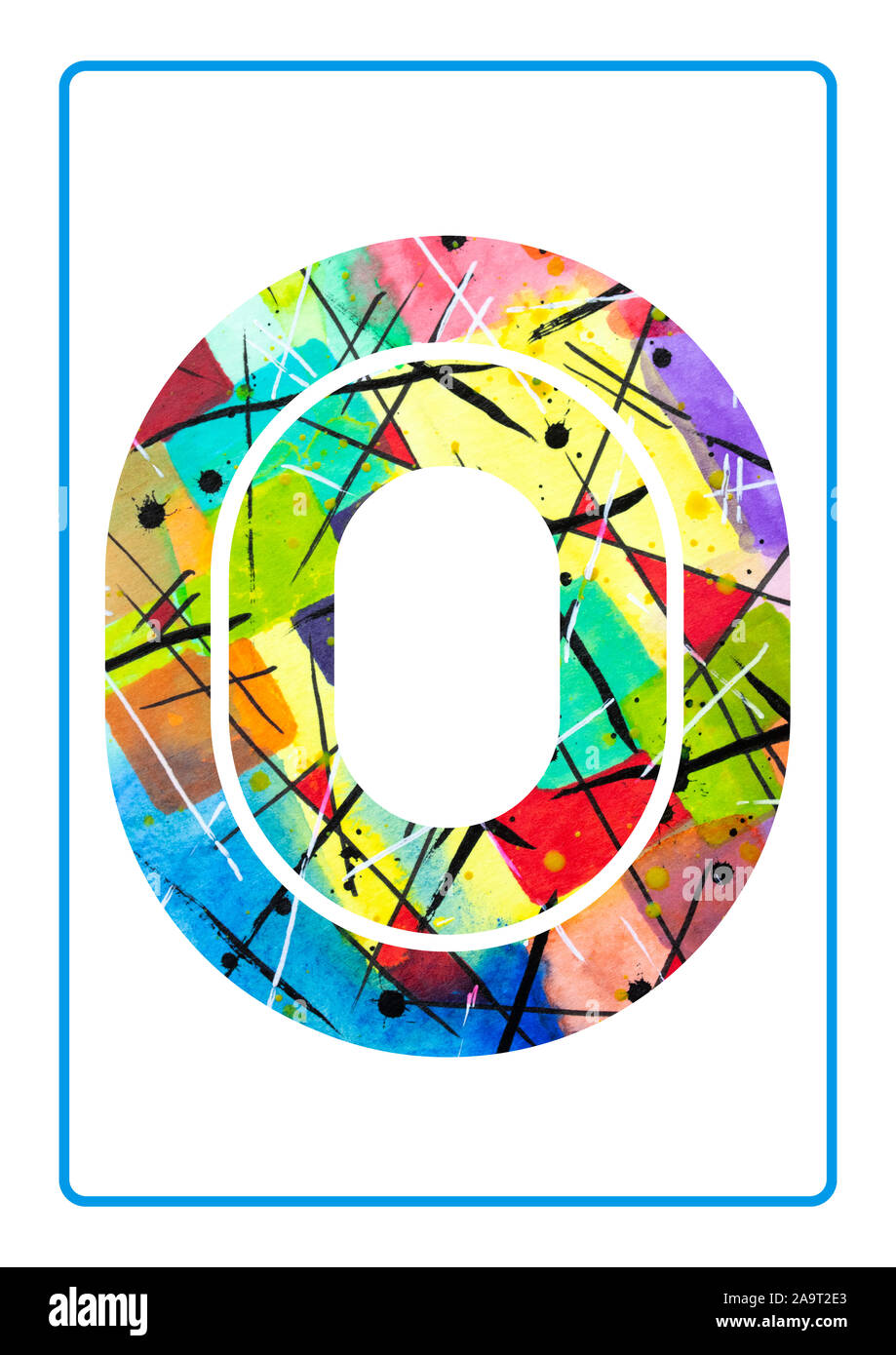 Abstract Painting Watercolor Typography Letter O Stock Photo - Alamy