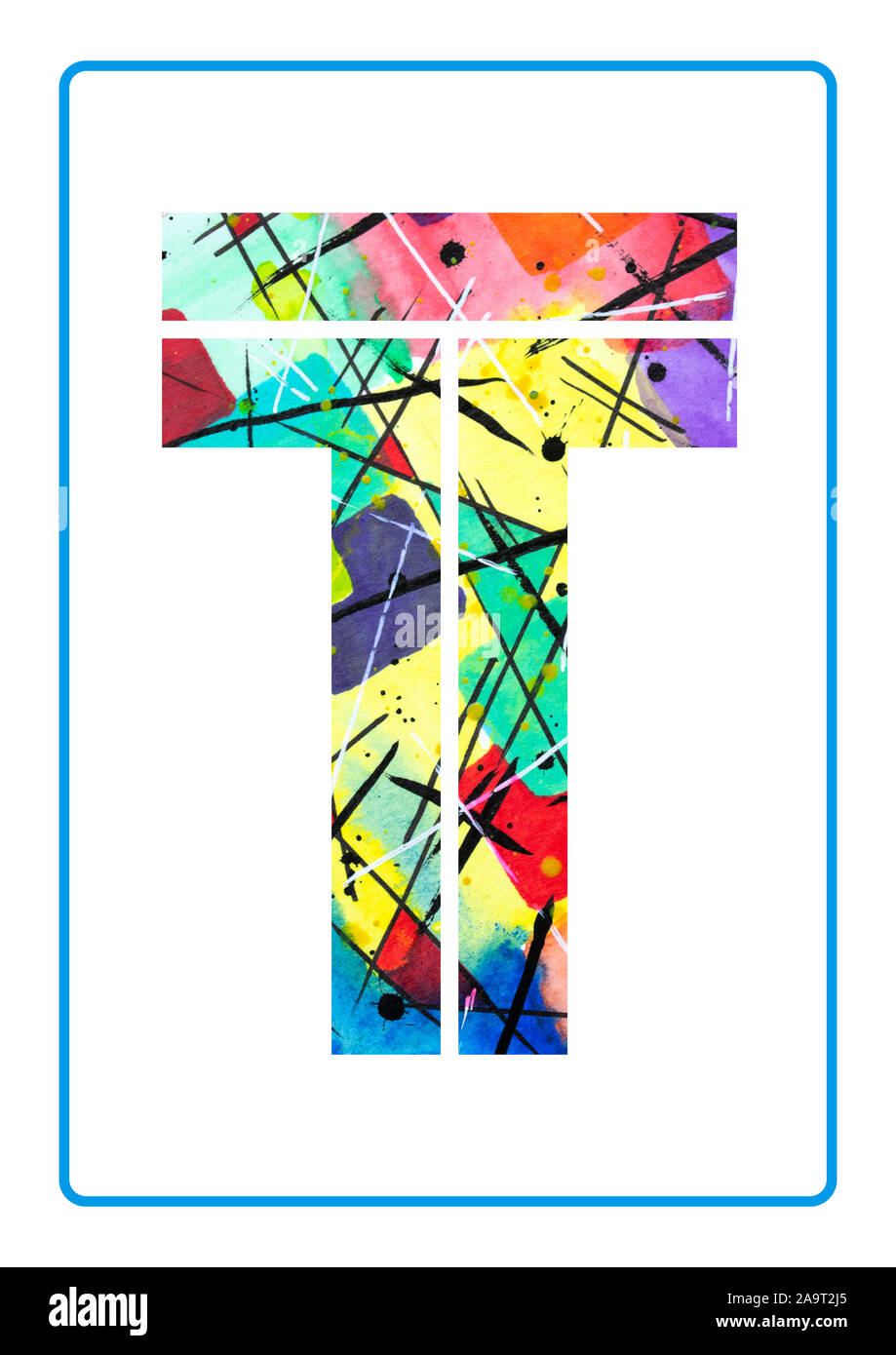 Abstract Painting Watercolor Typography Letter T Stock Photo - Alamy
