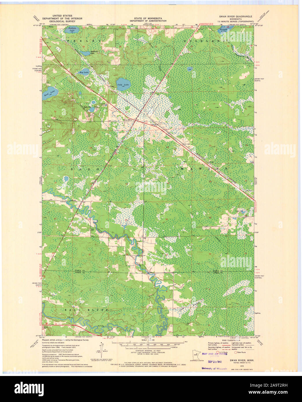 Swan river minnesota map hi-res stock photography and images - Alamy