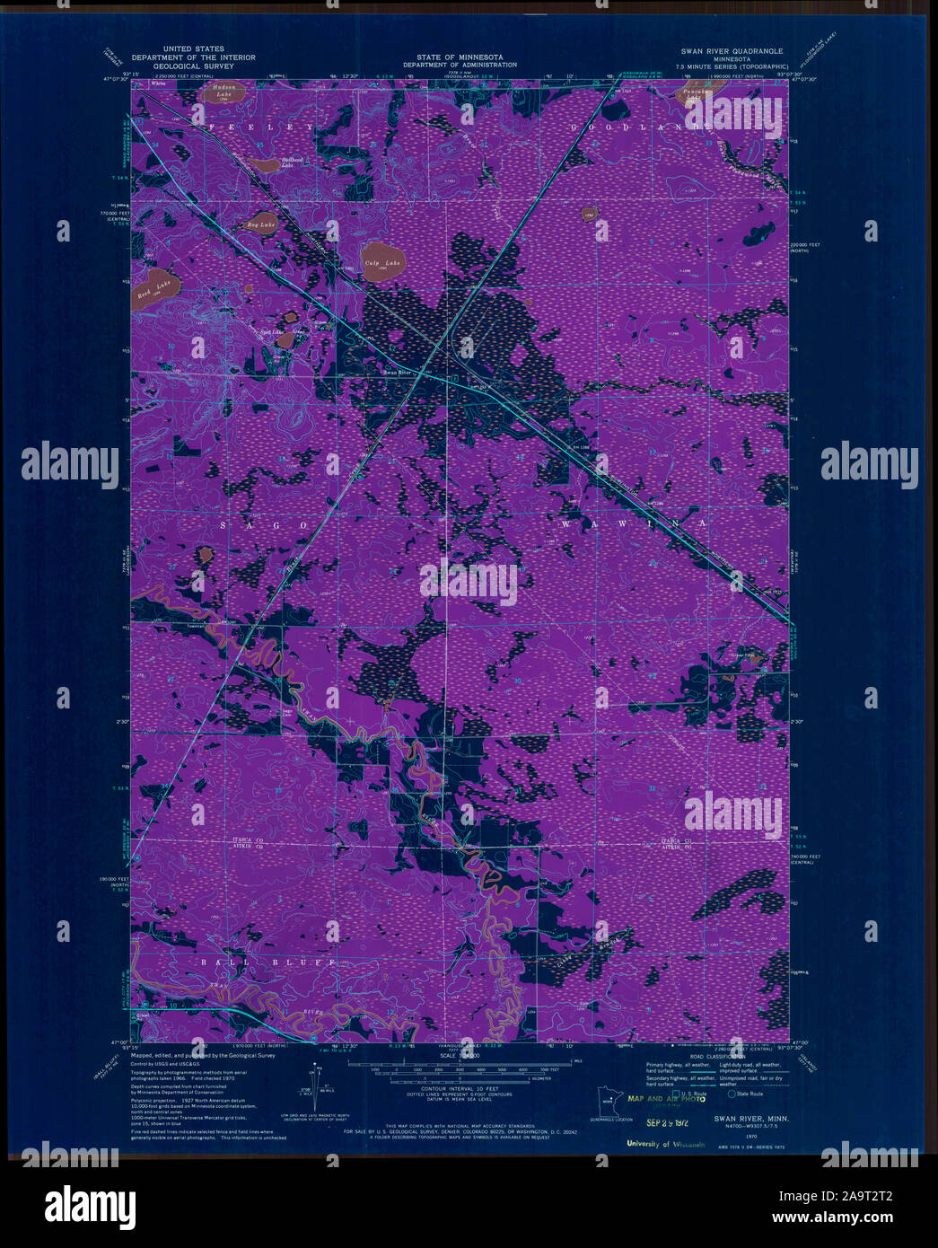 Swan river minnesota map hi-res stock photography and images - Alamy