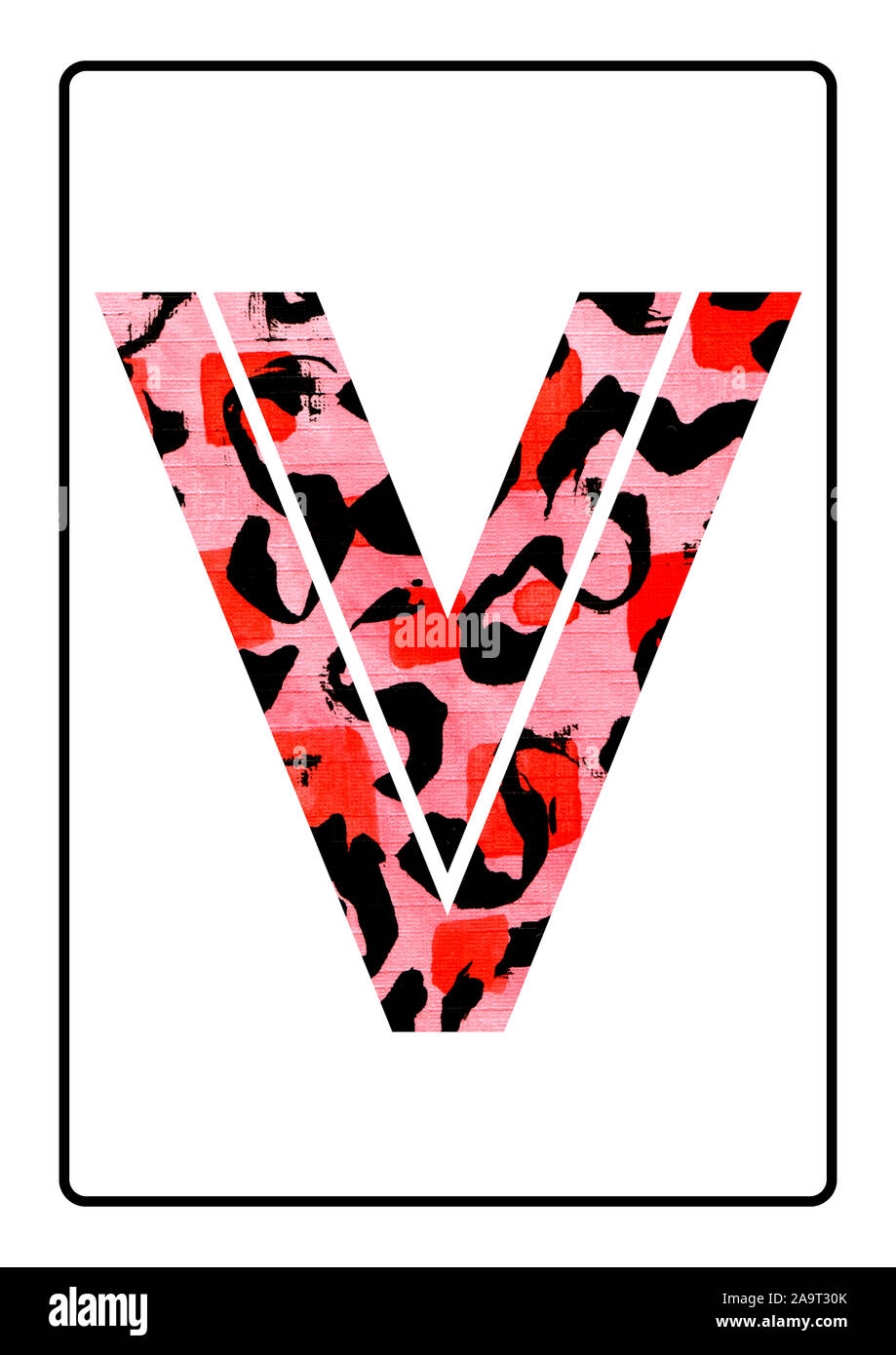 Abstract Painting Watercolor Typography Letter V Stock Photo - Alamy