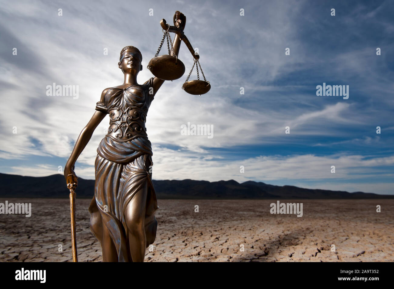 Bronze Themis statue - symbol of Justice Stock Photo - Alamy