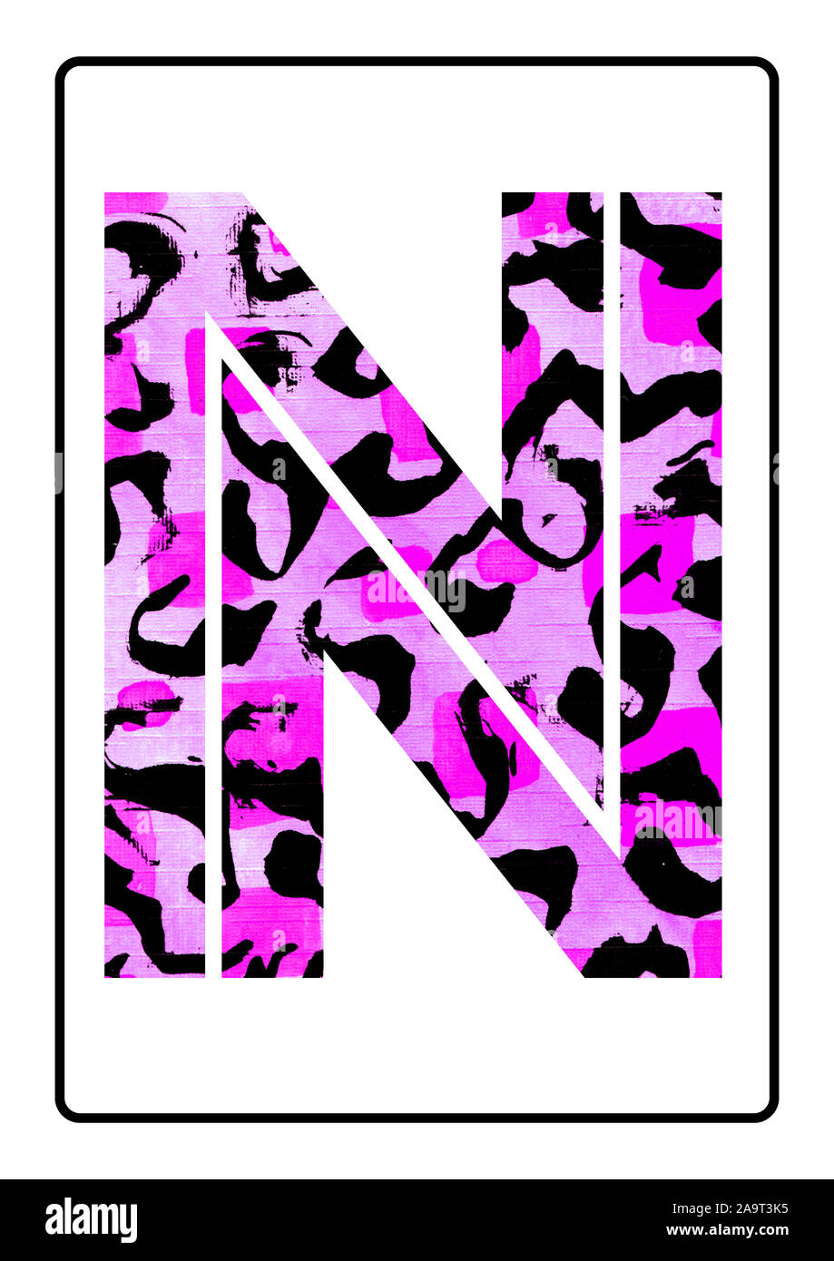 Abstract Painting Watercolor Typography Letter N Stock Photo - Alamy