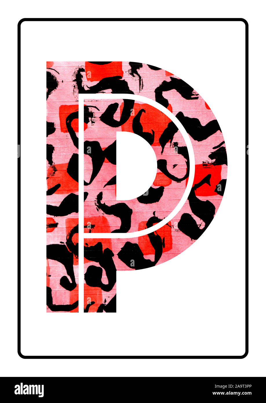 Abstract Painting Watercolor Typography Letter P Stock Photo - Alamy