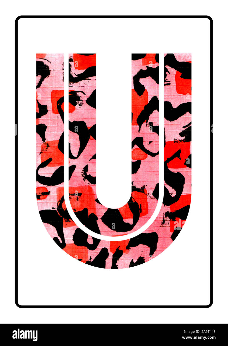 Abstract Painting Watercolor Typography Letter U Stock Photo - Alamy