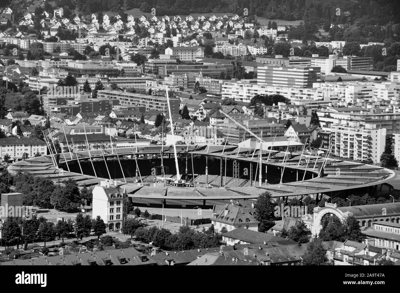 Zurich letzigrund football view Black and White Stock Photos & Images ...