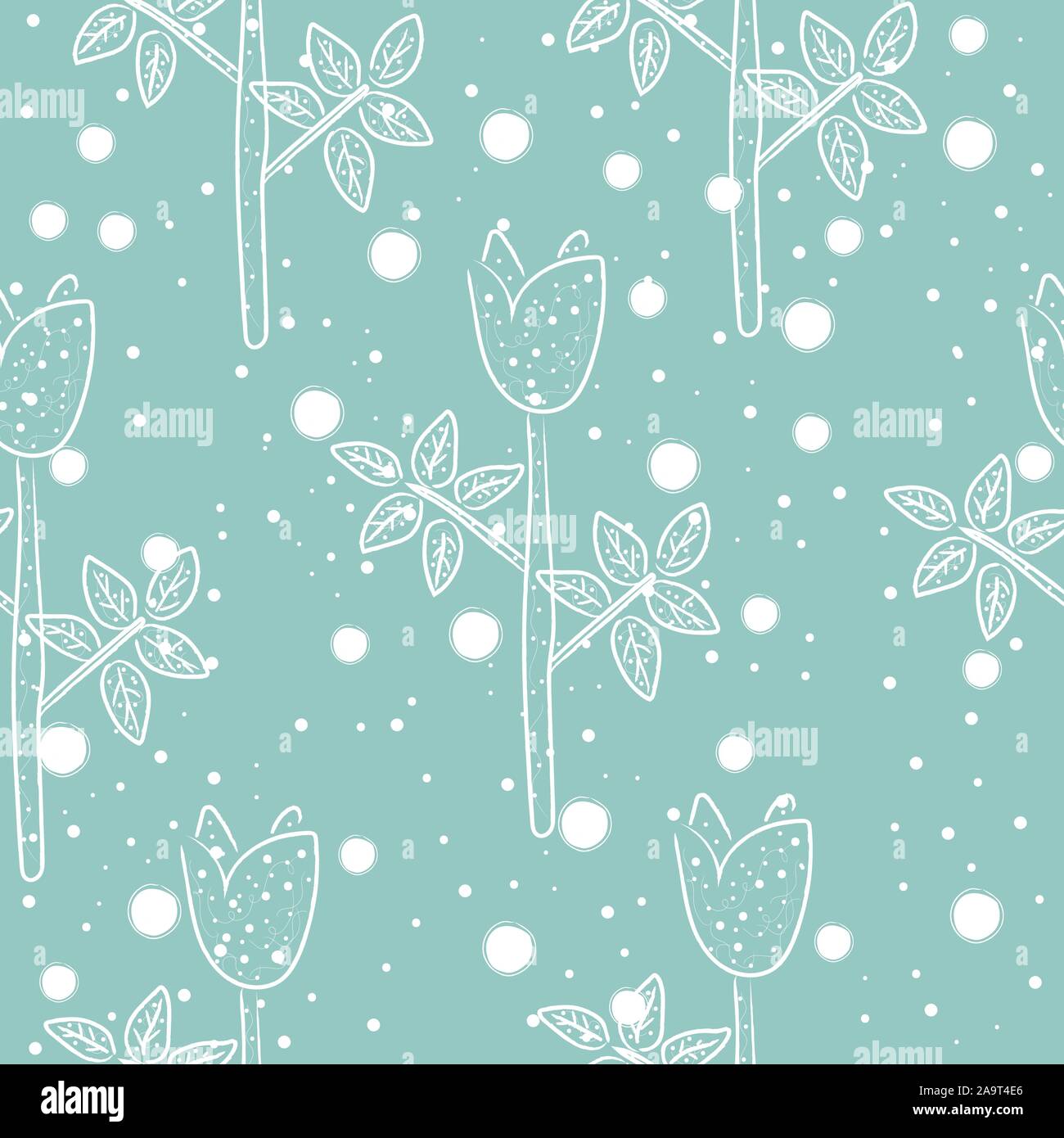 Seamless Hand Drawn Floral Pattern. Lovely Delicate Design. Repeating ...