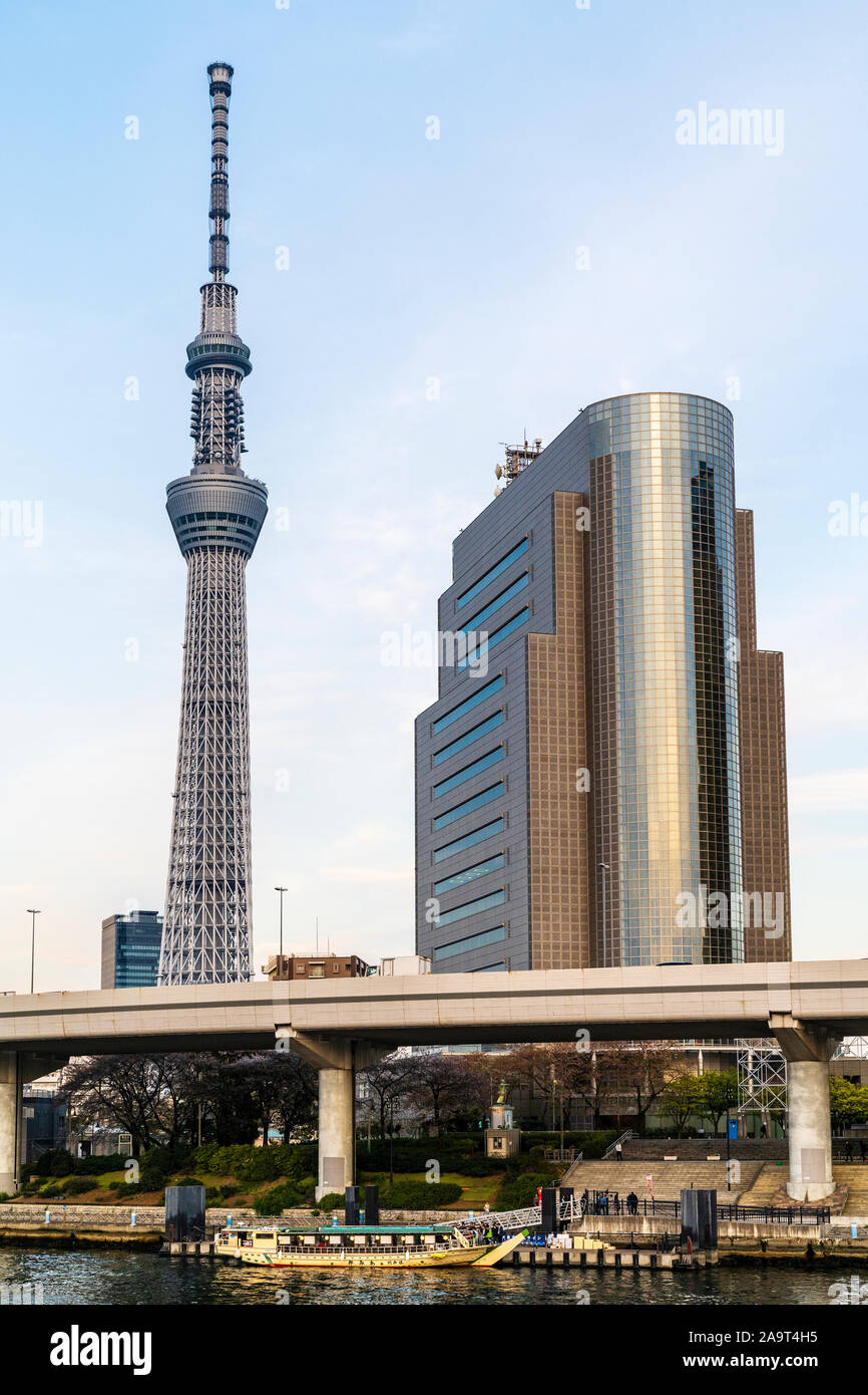 Tokyo Skytree and the Sumida Ward Office building seen from Asakusa ...