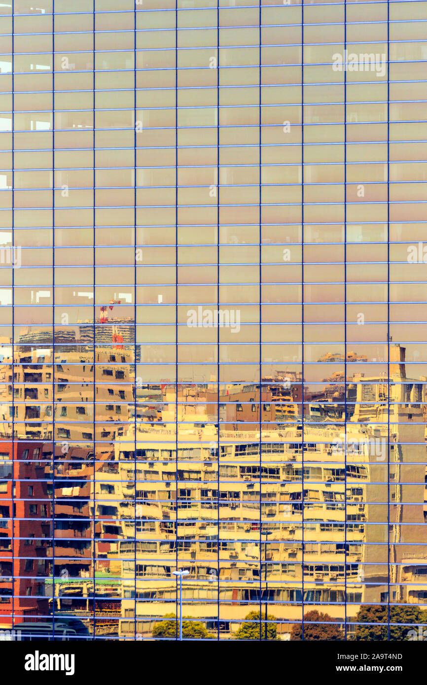 Tokyo. The Asahi Beer Tower, headquarters building. Close up of the ...