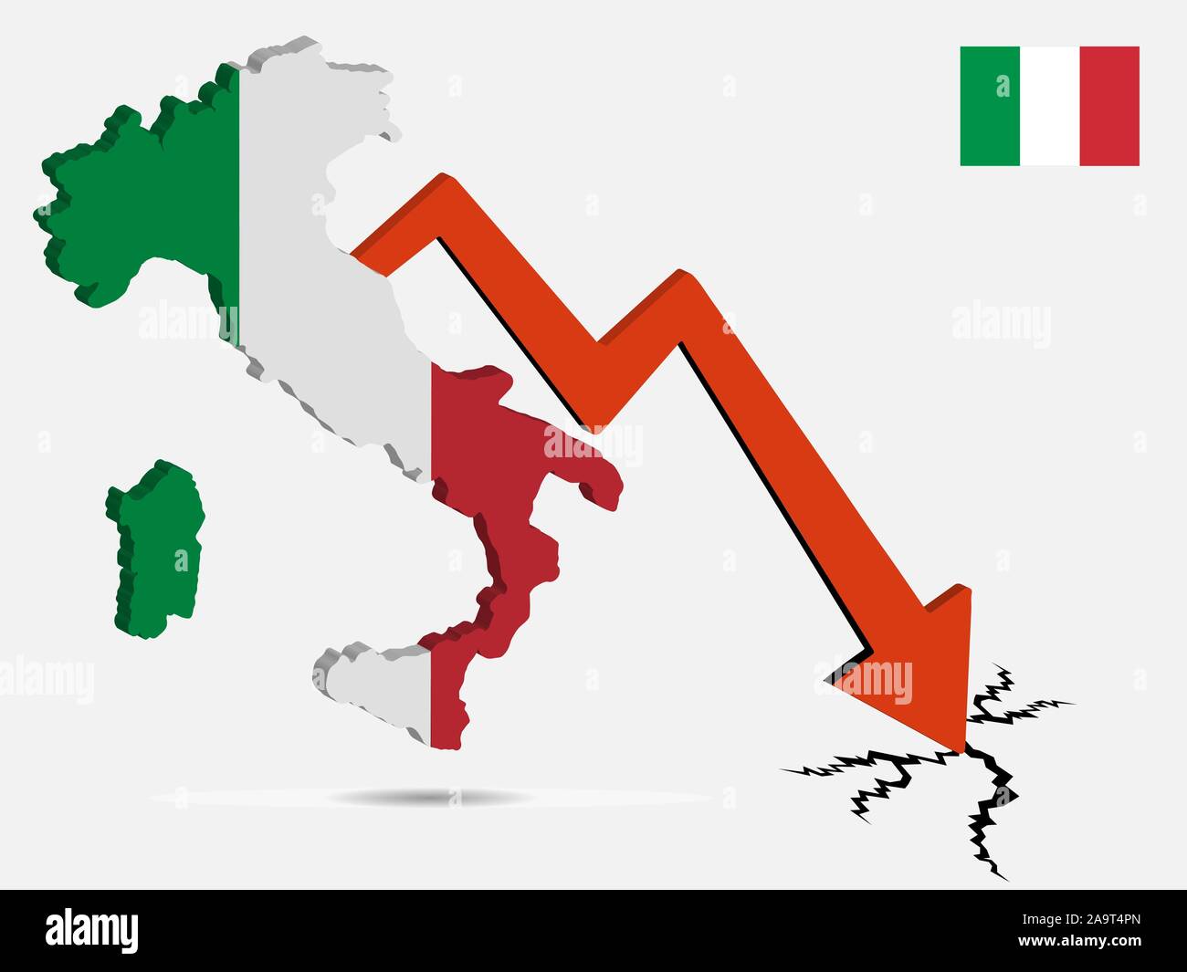 Italy economic crisis concept Vector illustration eps 10 Stock Vector ...