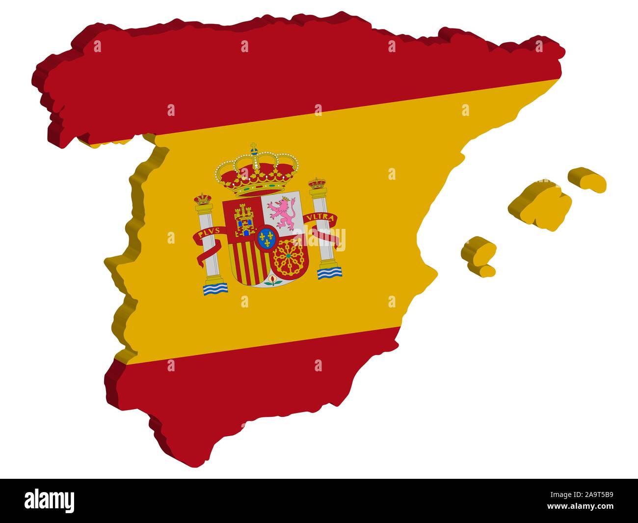 3d realistic flag spain Cut Out Stock Images & Pictures - Alamy