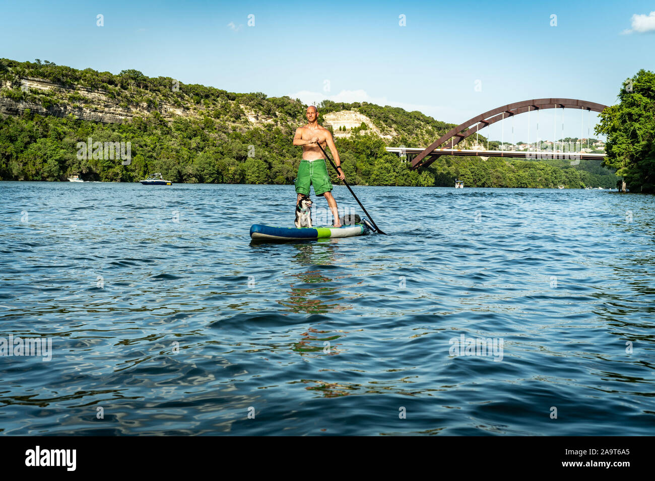 Austin, Texas, USA. 28 June, 2019. Stand Up Paddleboarding on Lake ...