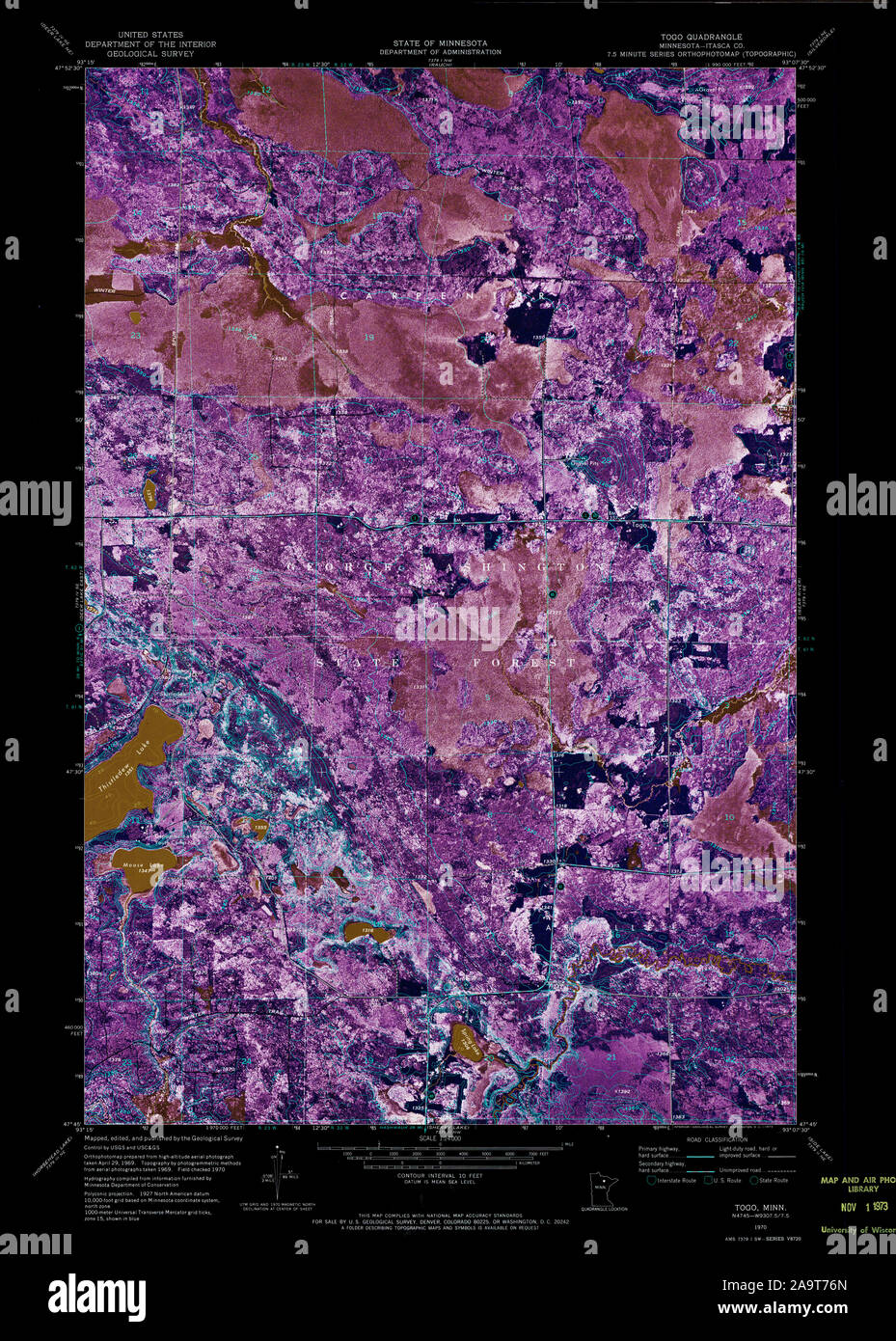 Map of togo minnesota hi-res stock photography and images - Alamy