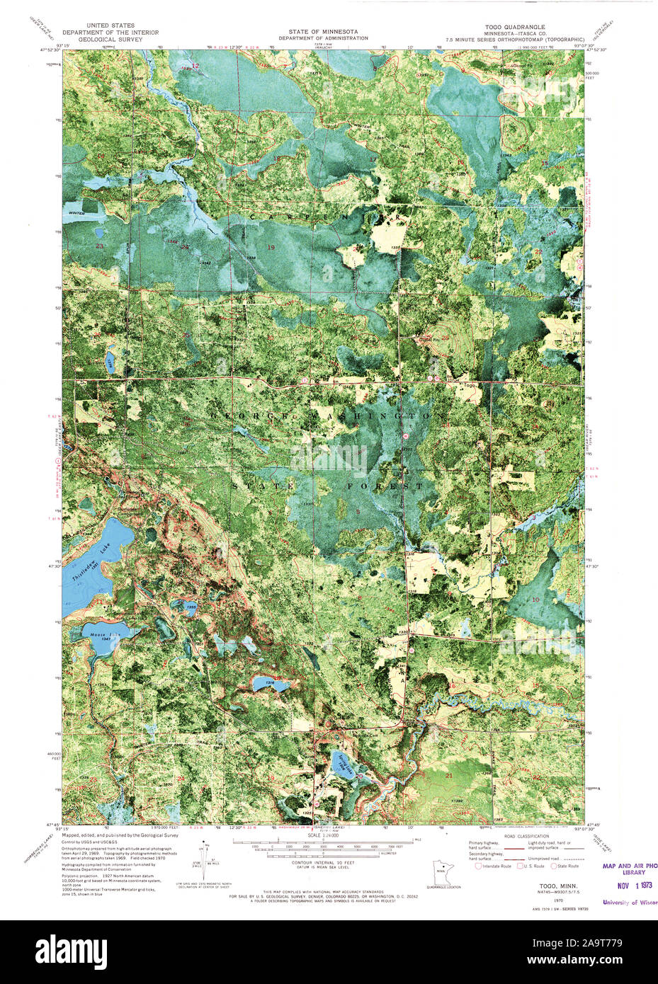 Map of togo minnesota hi-res stock photography and images - Alamy