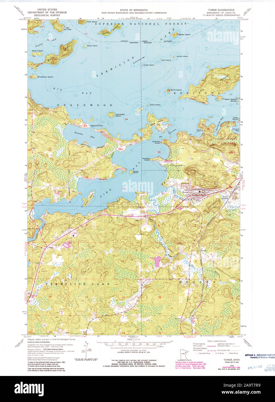 Map of tower minnesota hi-res stock photography and images - Alamy