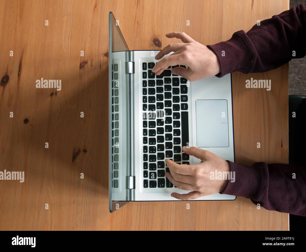 Person laptop typing letter hi-res stock photography and images - Alamy