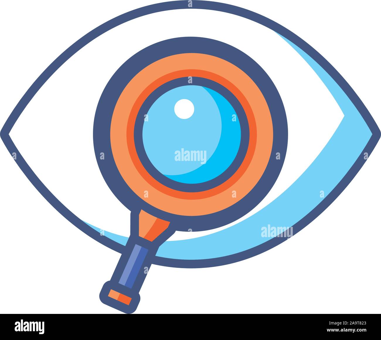 eye analysis magnifier research fill style icon vector illustration ...