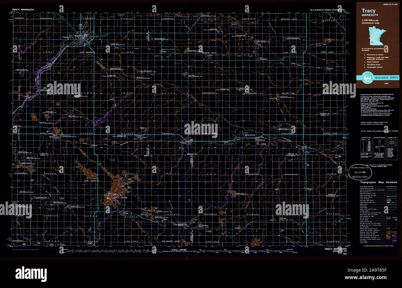 Map of tracy minnesota hi-res stock photography and images - Alamy