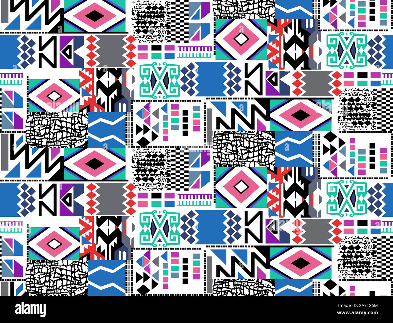 Tribal Print Pattern Blue