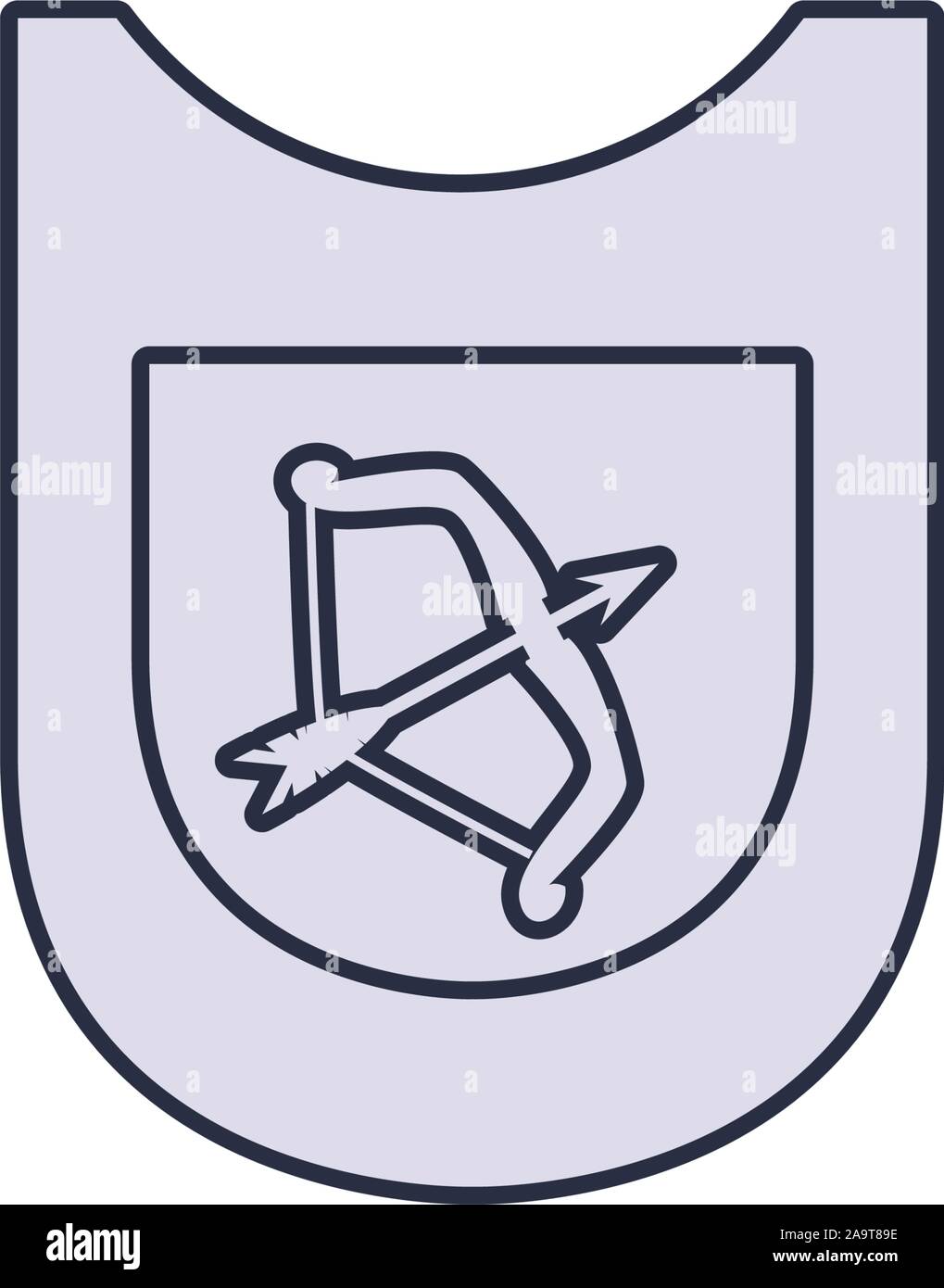 shield bow and arrow antique medieval line vector illustration Stock ...