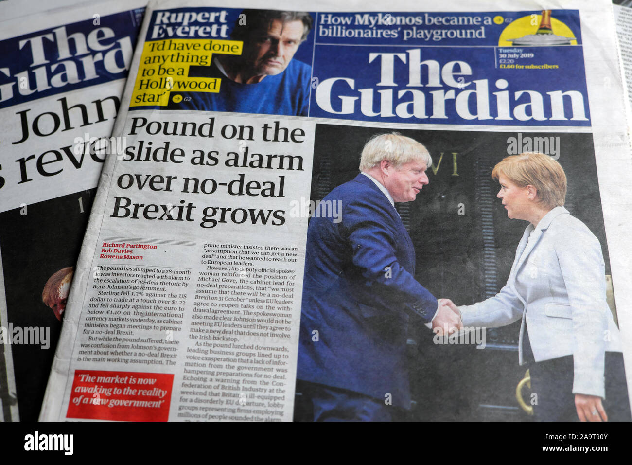 Boris johnson front page hi-res stock photography and images - Alamy