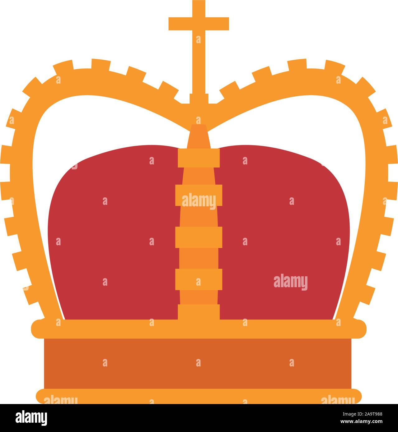 crown royalty cross ornate medieval flat design vector illustration ...