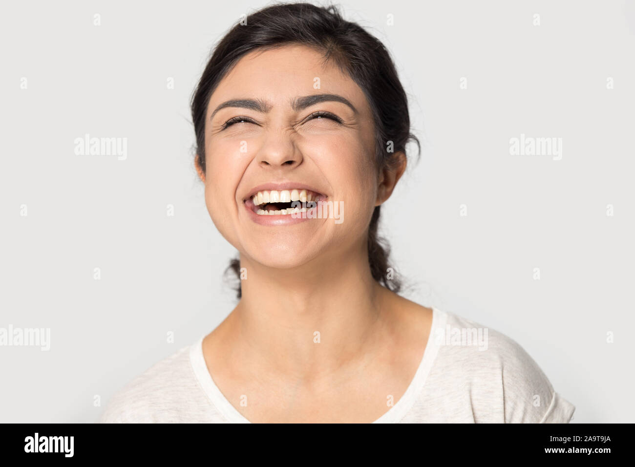 Woman laughing out loud hi-res stock photography and images - Alamy