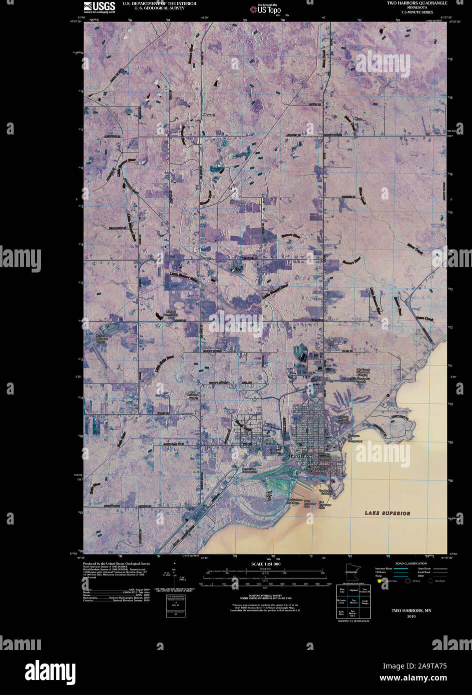 Two harbors minnesota map hi-res stock photography and images - Alamy