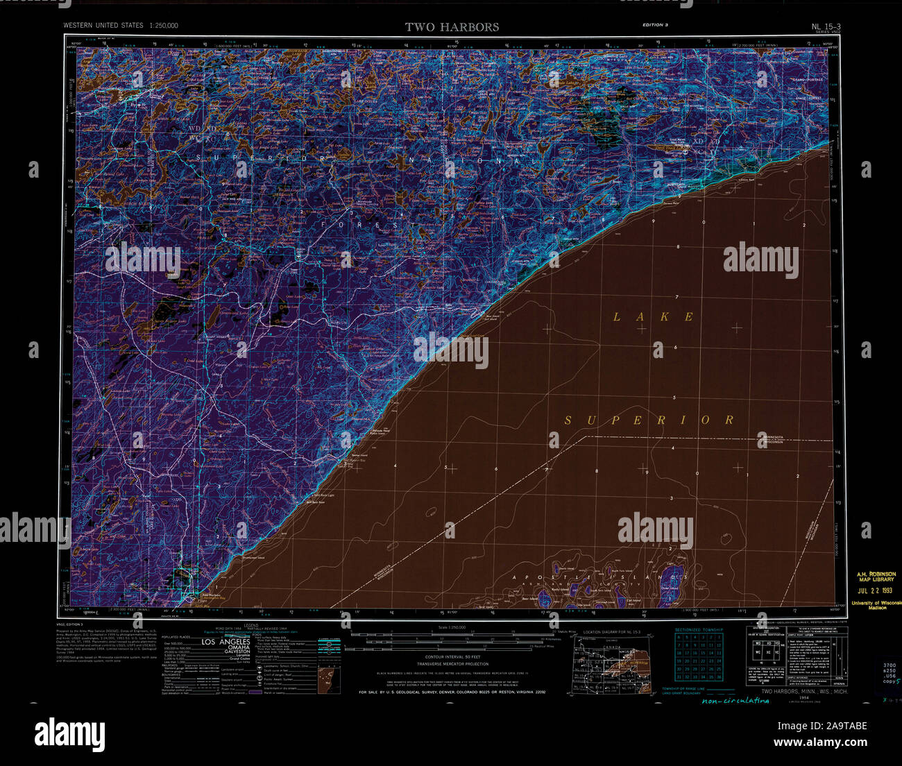 Map of two harbors hi-res stock photography and images - Alamy