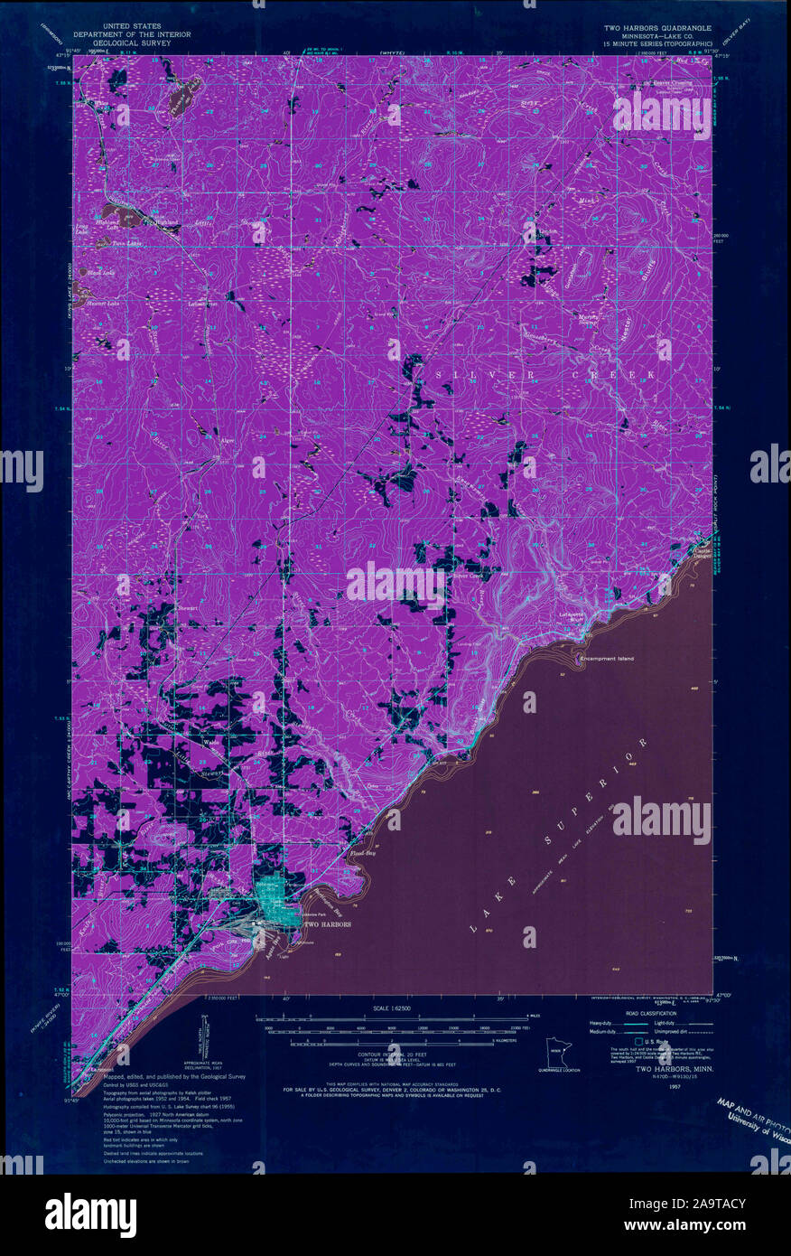 Two harbors minnesota map hi-res stock photography and images - Alamy