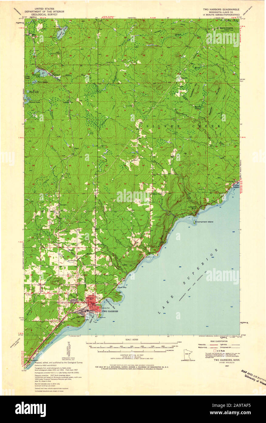 Two harbors minnesota map hi-res stock photography and images - Alamy