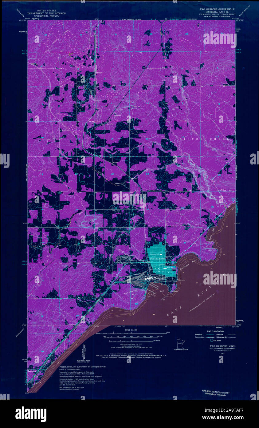 Two harbors minnesota map hi-res stock photography and images - Alamy