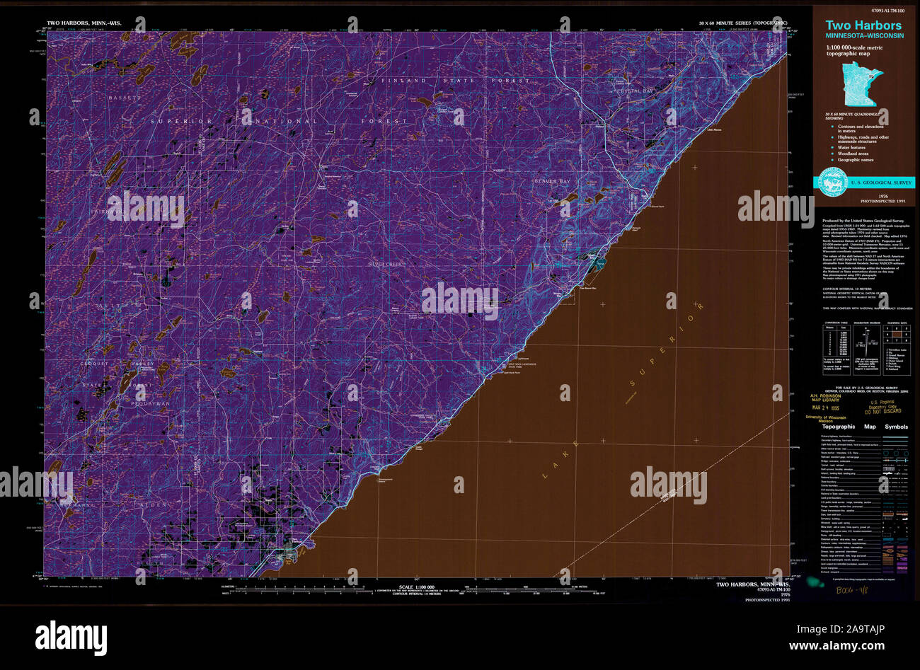 Two harbors minnesota map hi-res stock photography and images - Alamy