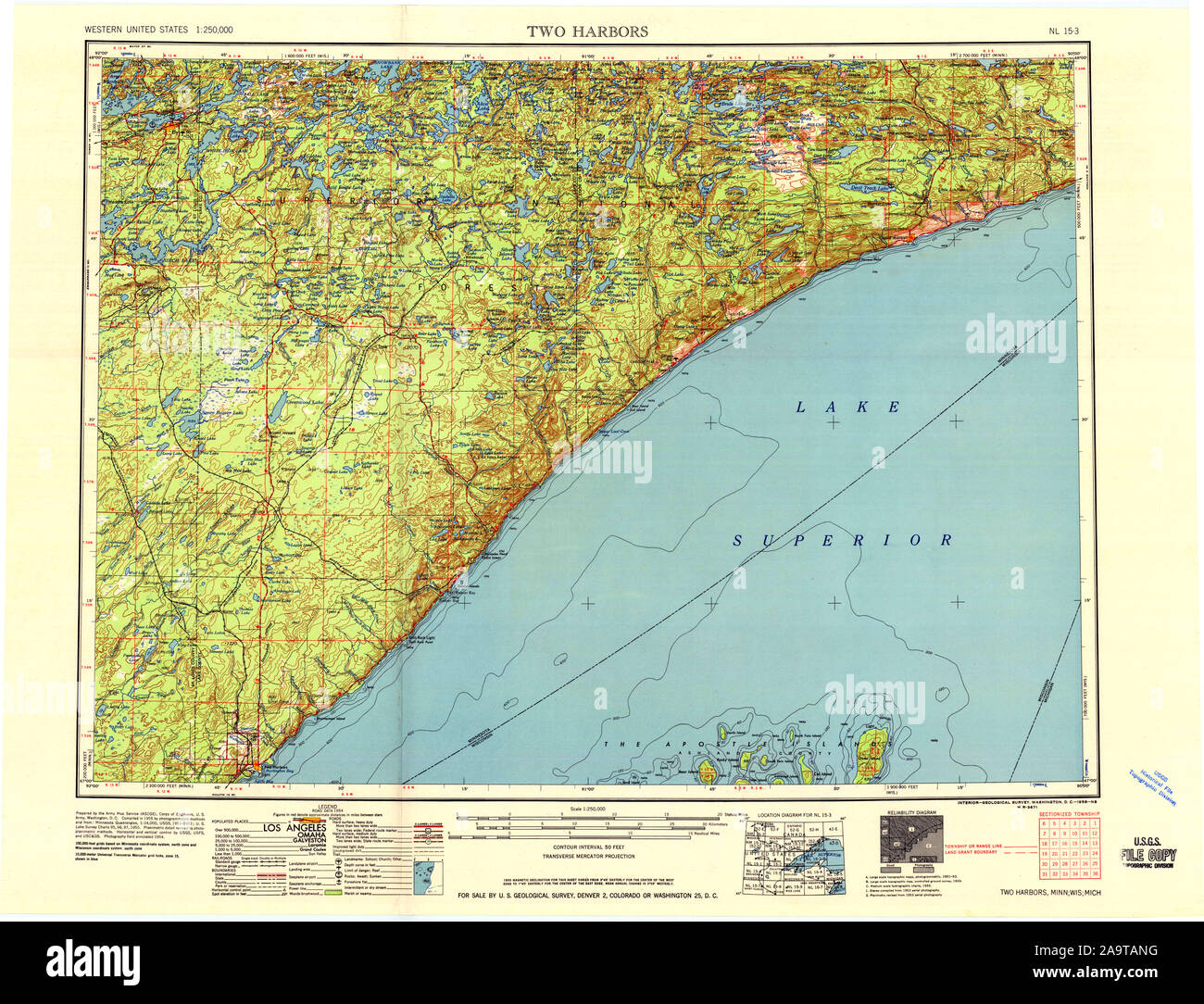 Two harbors map hi-res stock photography and images - Alamy