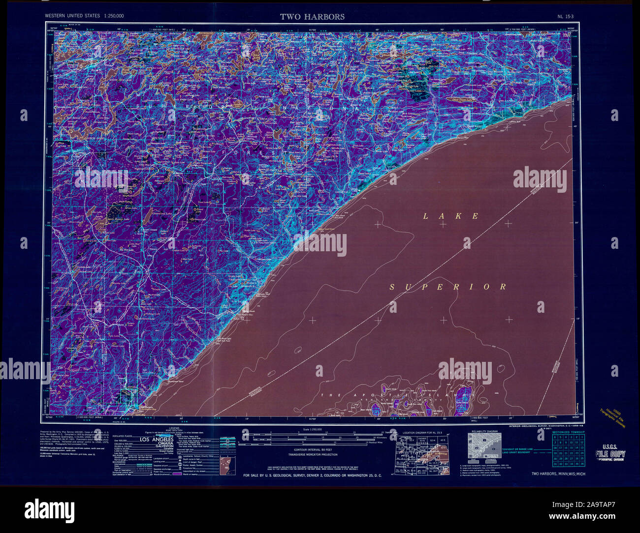 Two harbors minnesota map hi-res stock photography and images - Alamy