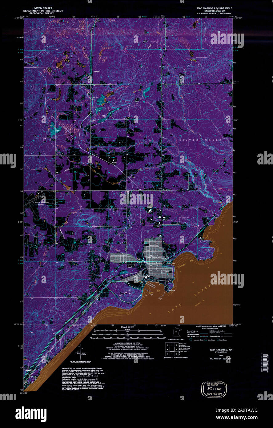 Two harbors minnesota map hi-res stock photography and images - Alamy