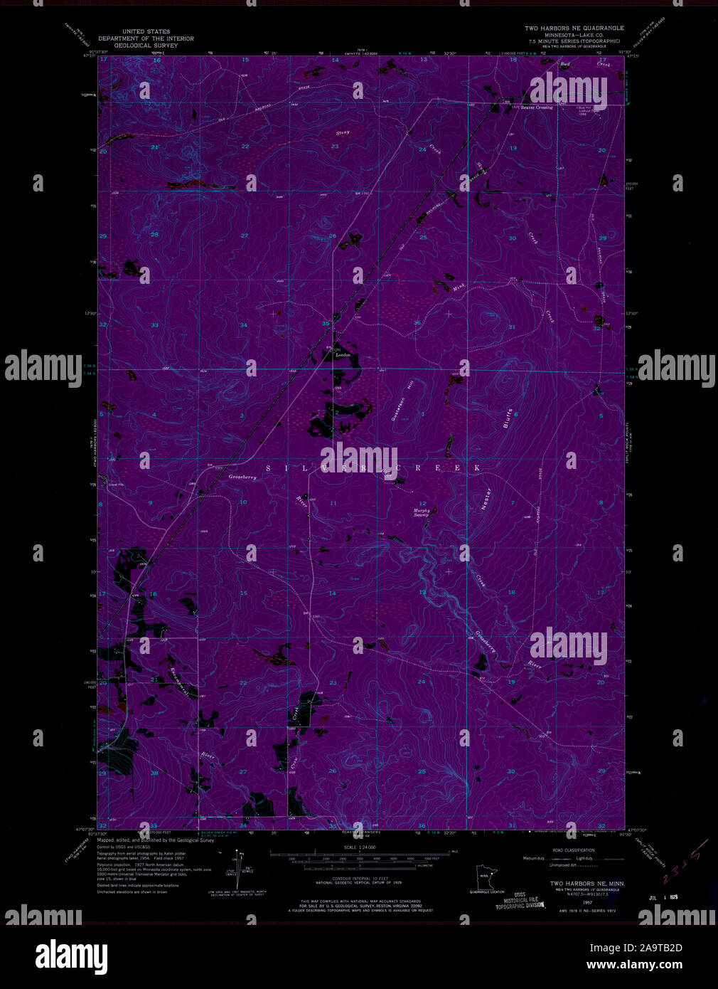 Two harbors minnesota map hi-res stock photography and images - Alamy