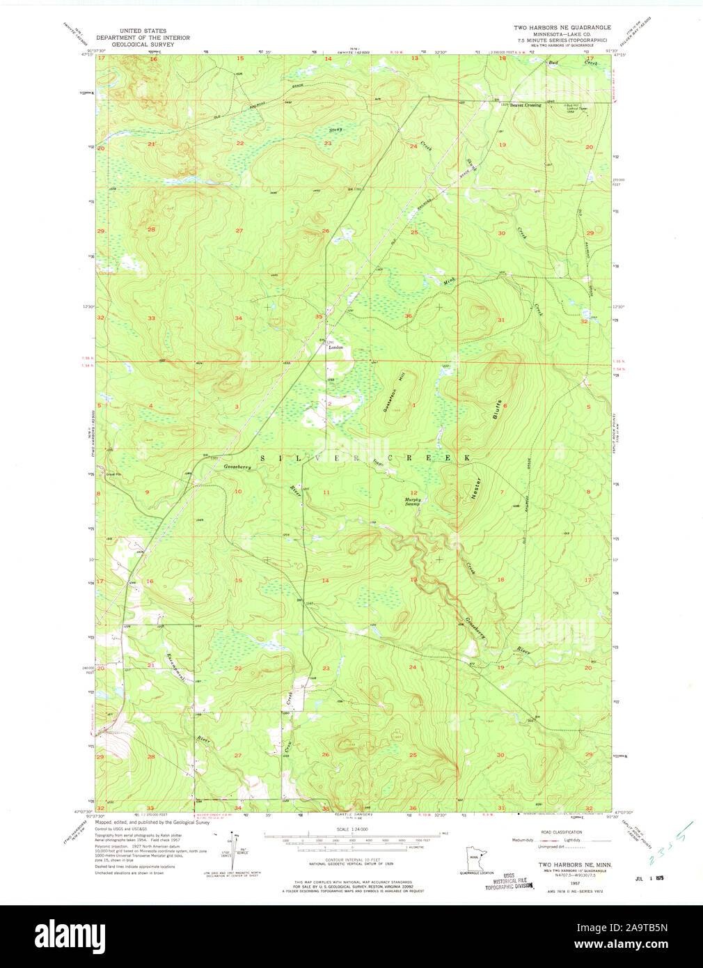 Two harbors minnesota map hi-res stock photography and images - Alamy