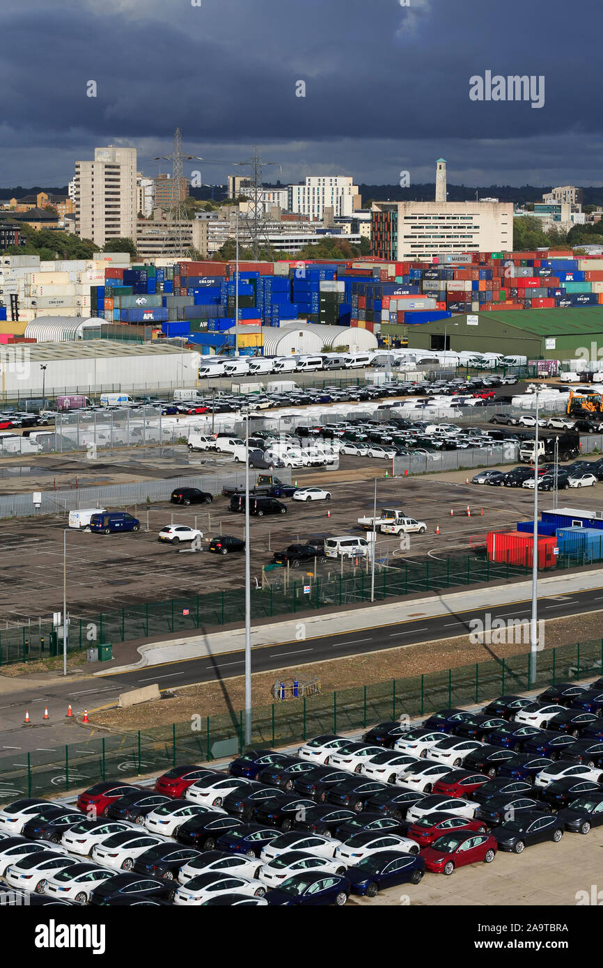 New car storage, Port of Southampton, Hampshire, England, United ...