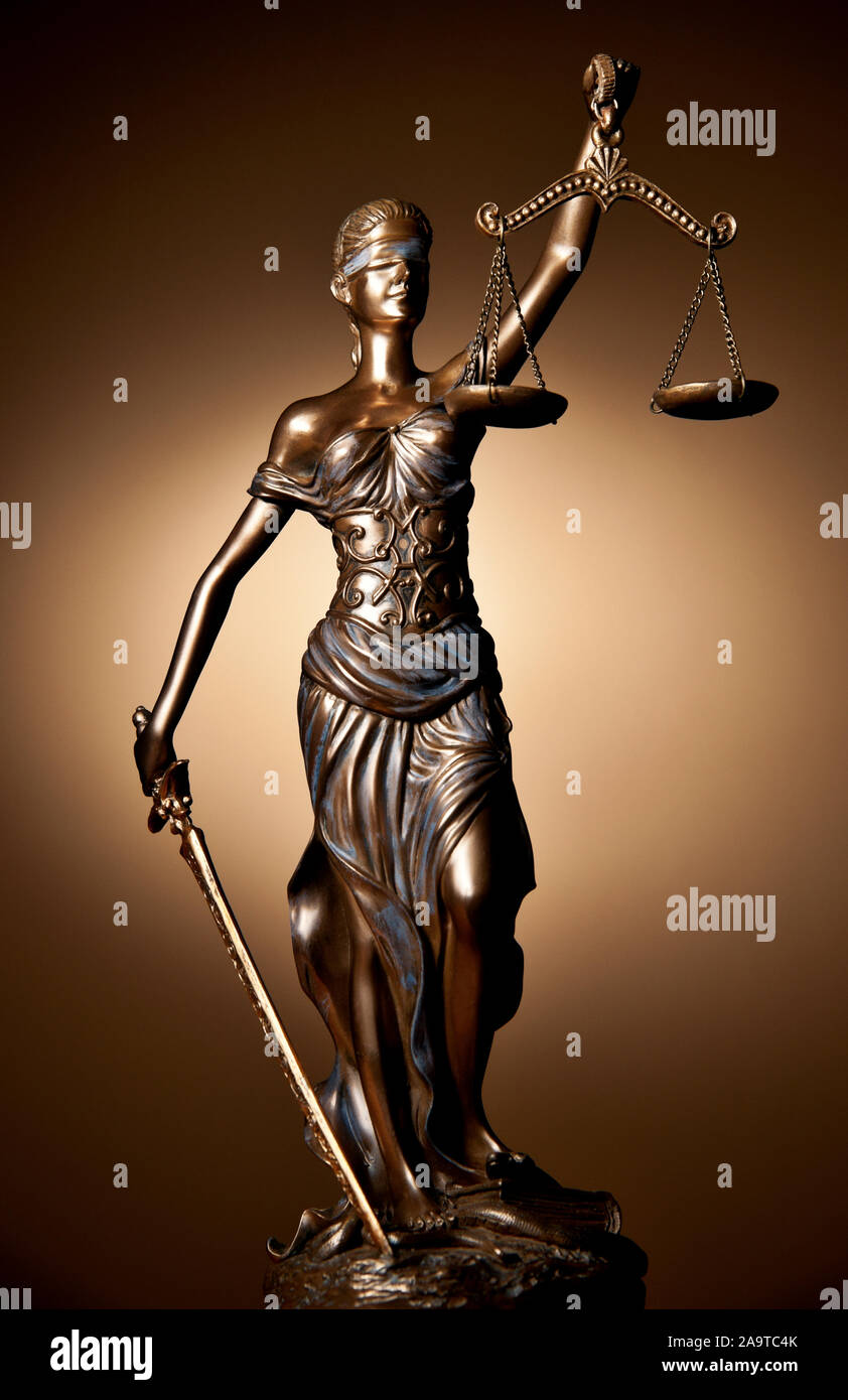 Bronze Themis statue - symbol of Justice Stock Photo - Alamy