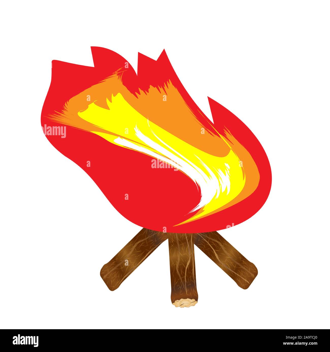 Burning bonfire wood vector Cut Out Stock Images & Pictures - Alamy