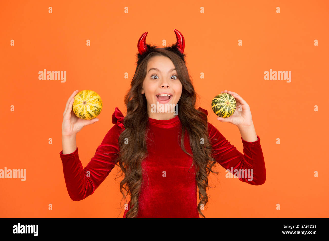 Have mystery Halloween. Happy child with mystery look. Little girl in ...