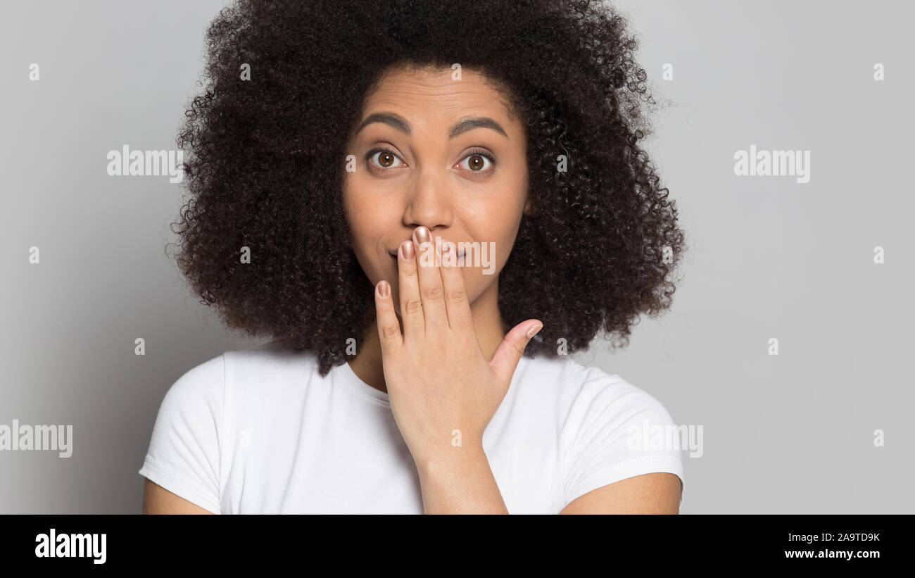Covering mouth by hand hi-res stock photography and images - Alamy