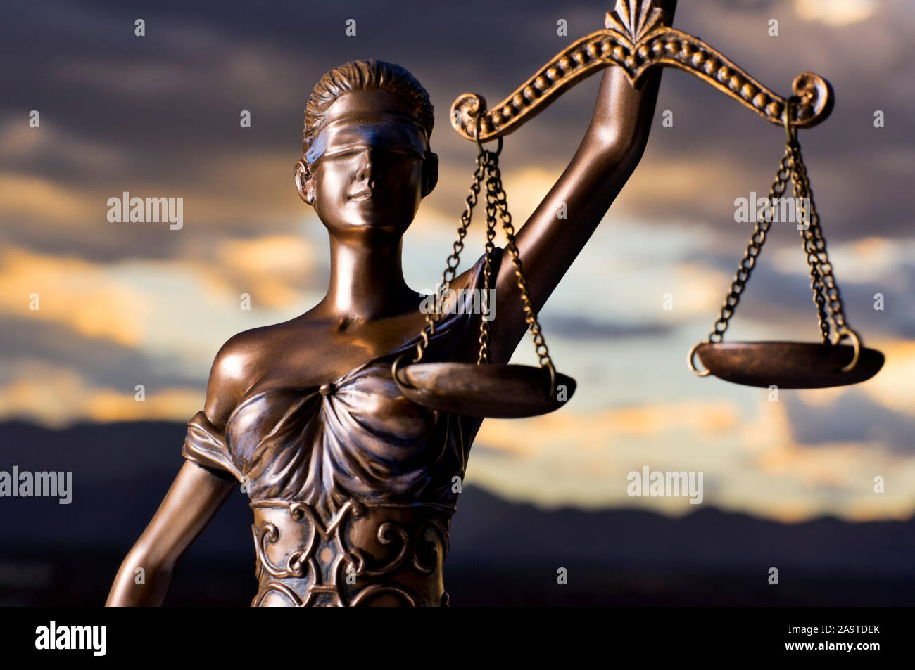 Bronze Themis statue - symbol of Justice Stock Photo - Alamy