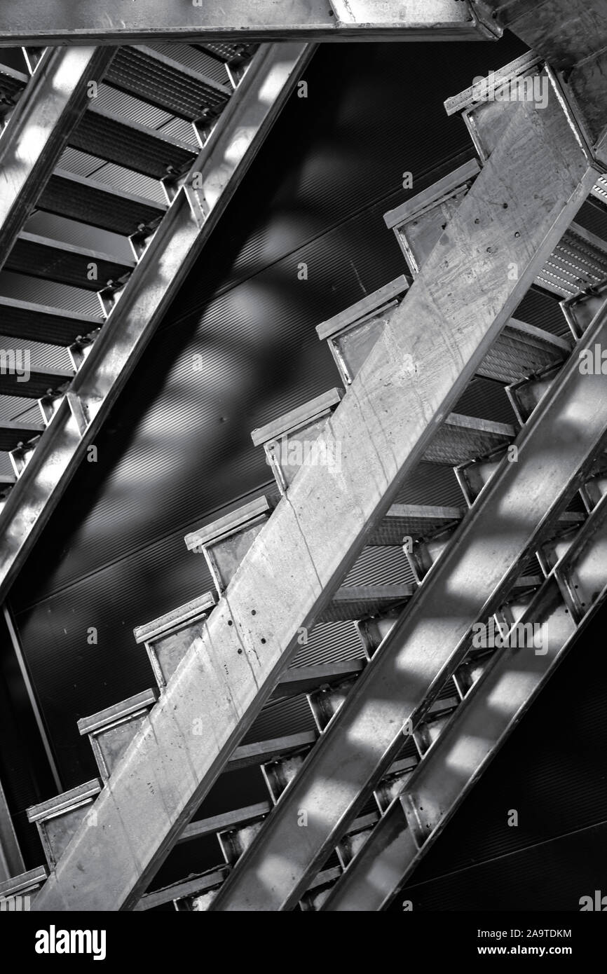 Emergency exit metal stairs exterior Stock Photo - Alamy