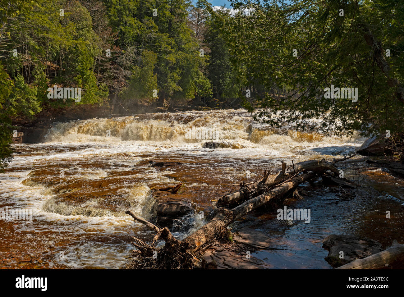 Roaring Waters in the Forest on the Presque Isle River in Porcupine ...