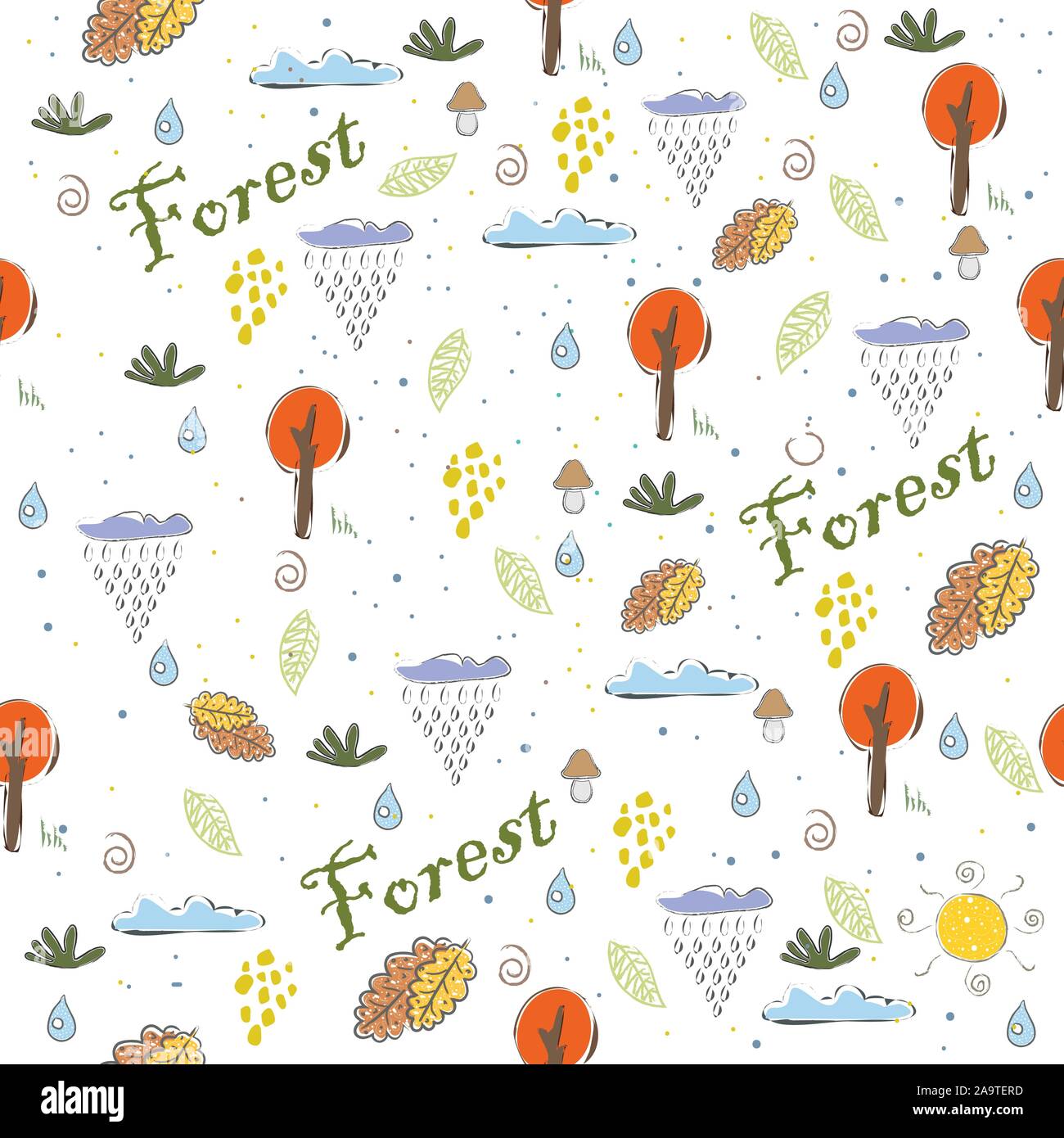 Seamless Pattern with Cute Trees. Scandinavian Style Stock Vector Image ...