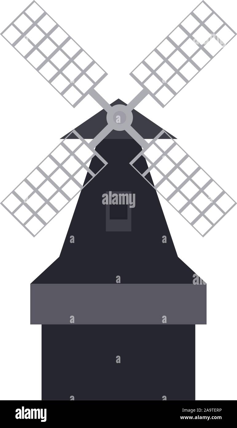 windmill antique medieval flat design vector illustration Stock Vector ...